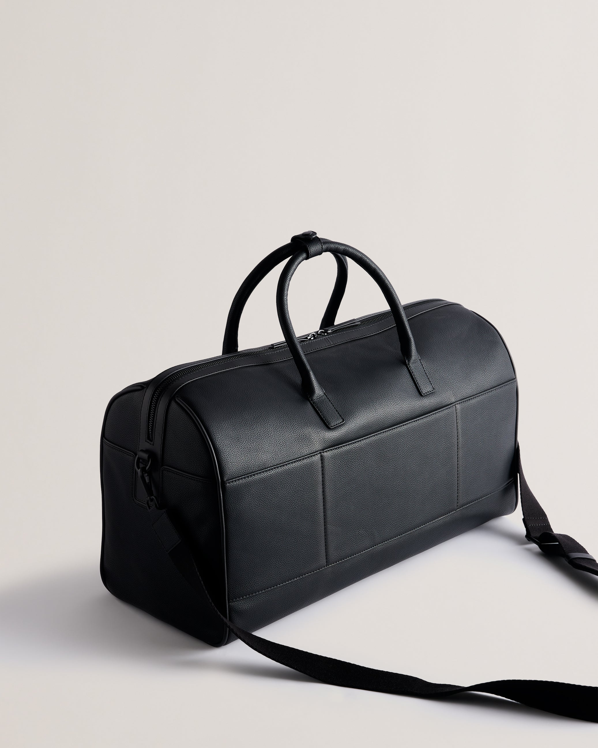 Shop Landers Recycled Leather Holdall Black for Men Online | Ted Baker ...