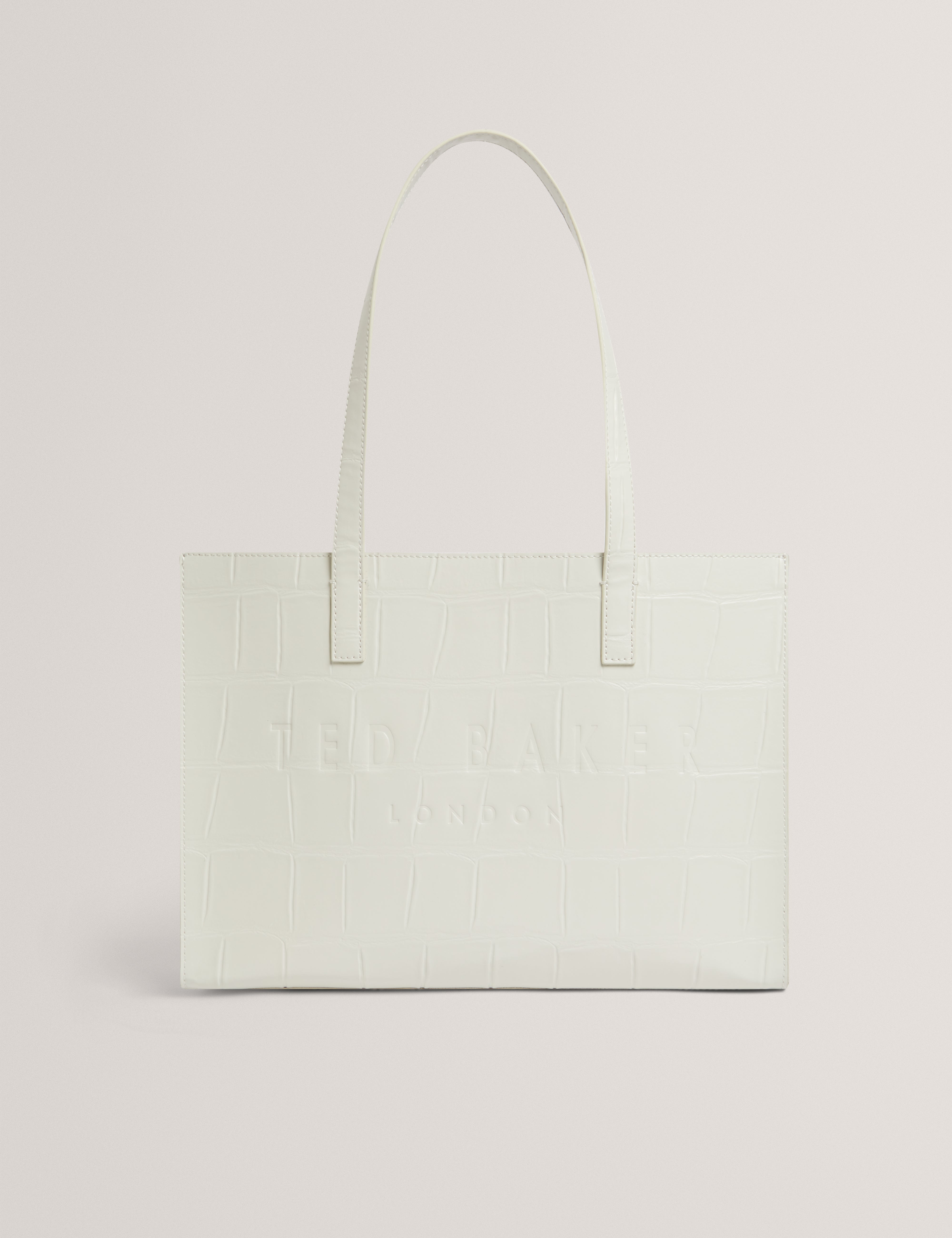 Shop Croccon Croc Effect Large Icon Bag Ivory Online - Ted Baker Qatar