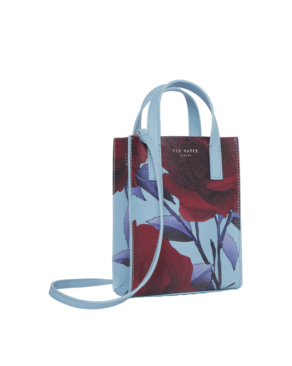 Everrly Mini Rose Print Icon Bag Mid-Blue