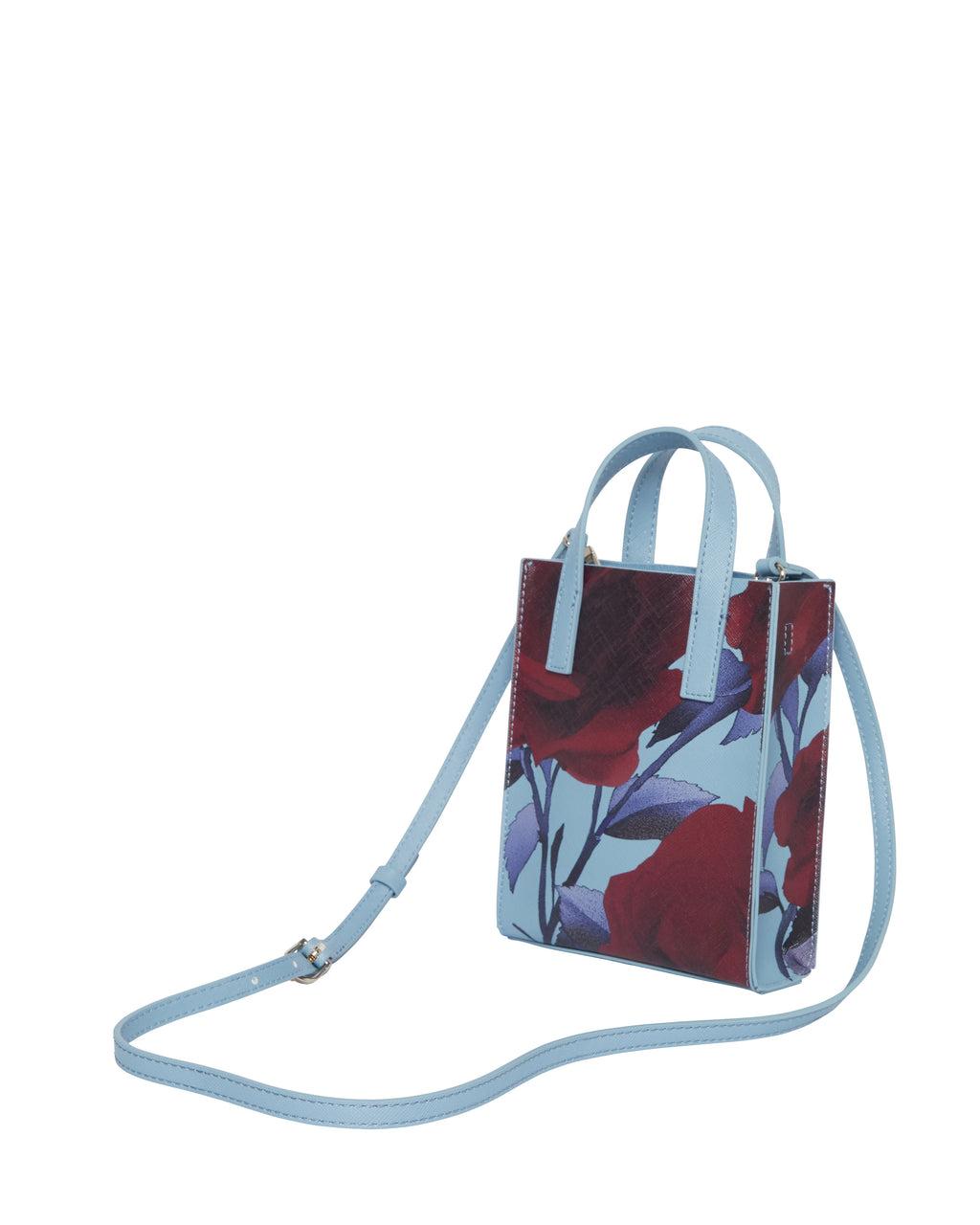 Everrly Mini Rose Print Icon Bag Mid-Blue