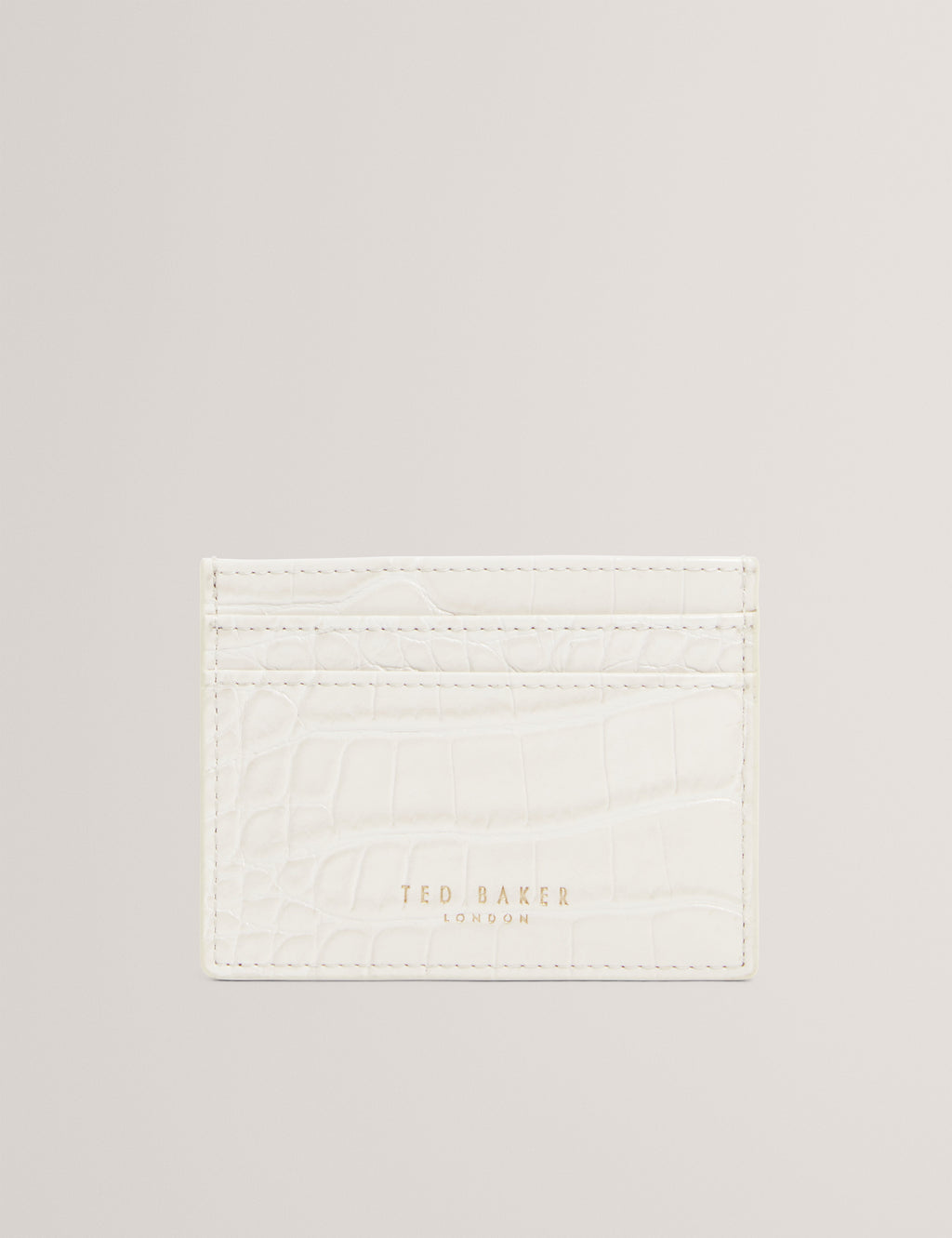 Varenya Croc Effect Card Holder Ivory
